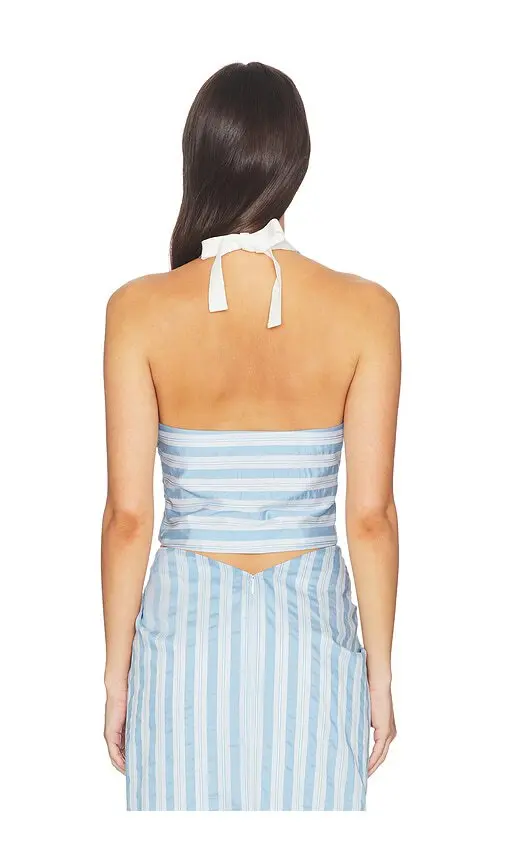 Simkhai Caprie Yarn-dye Halter Top - Baby Blue