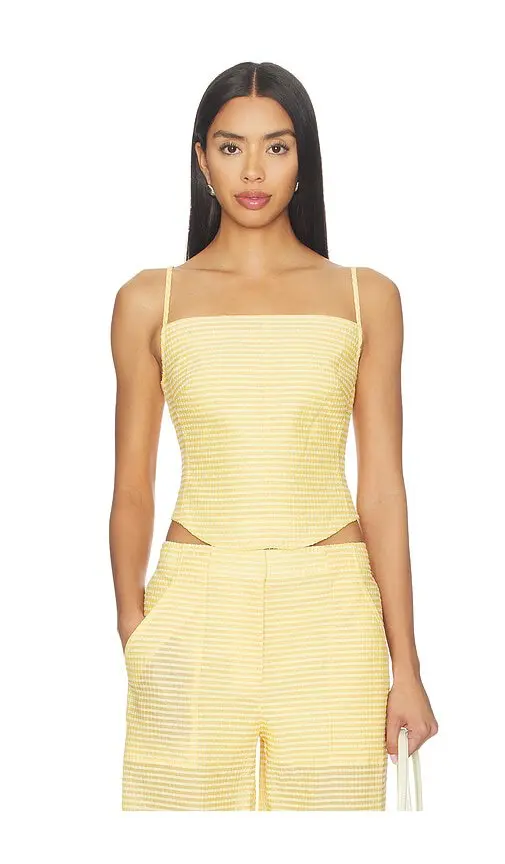 Simkhai Lenora Bustier Top - Yellow