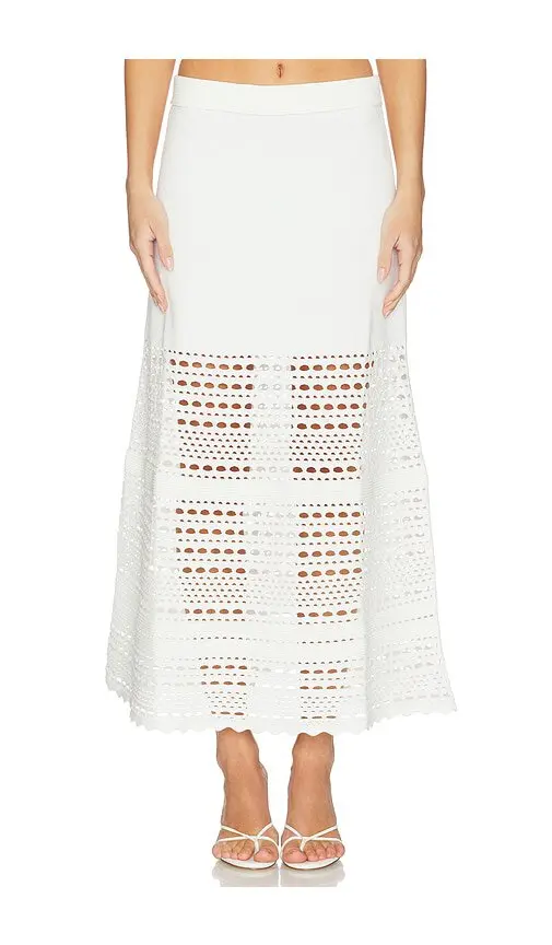 Simkhai Westly Open Stitch Knit Skirt - Ivory