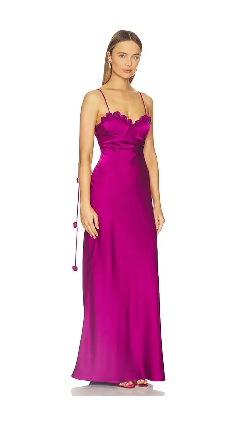 RUNAWAY THE LABEL Lavena Floral Detail Maxi Dress - Purple