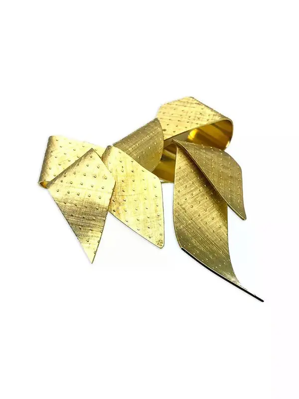 Dior 1970s -tone Textured Bow Brooch