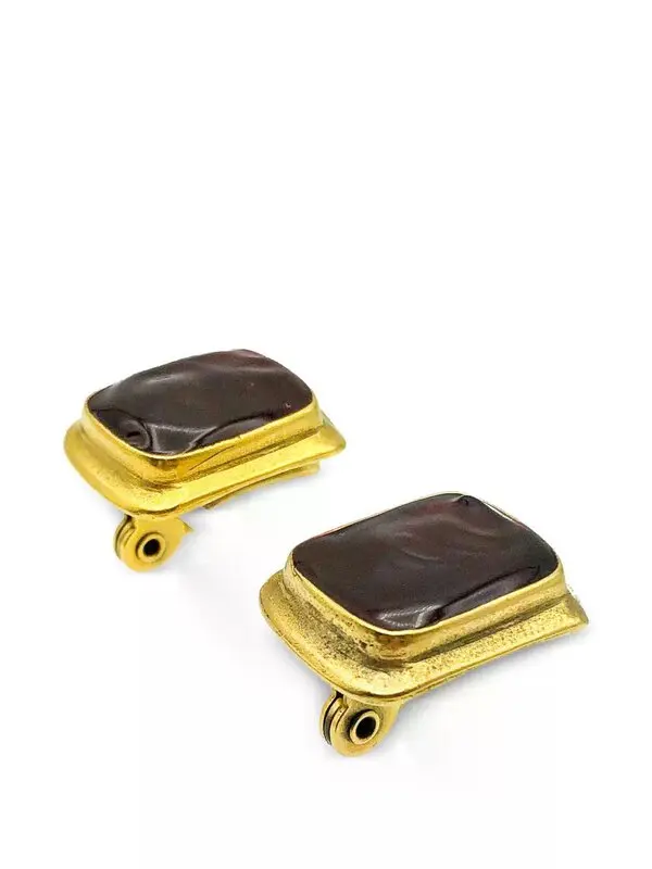 Saint Laurent 1980s Pate De Verre Clip-on Earrings