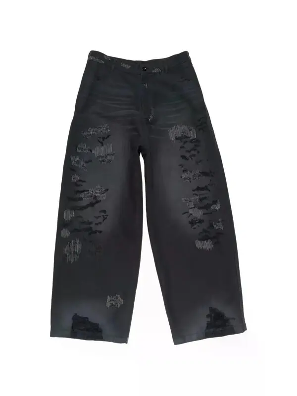 Acne Studios Mended Distressed Wide-leg Trousers