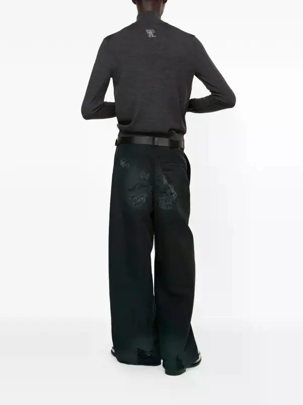 Acne Studios Mended Distressed Wide-leg Trousers