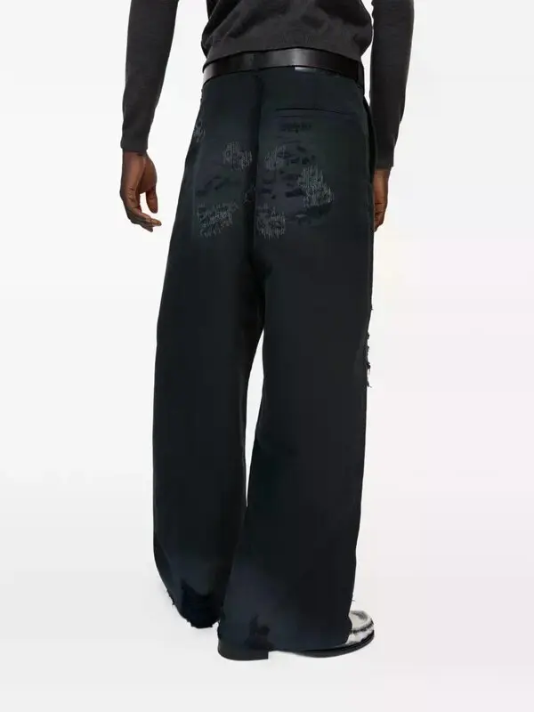 Acne Studios Mended Distressed Wide-leg Trousers
