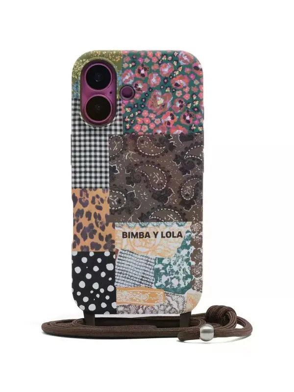 Bimba Y Lola Patchwork-print Iphone 16 Phone Case - Brown