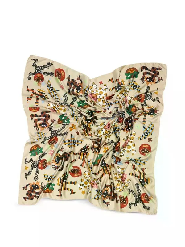 Bimba Y Lola Samba Graphic-print Scarf - Neutrals