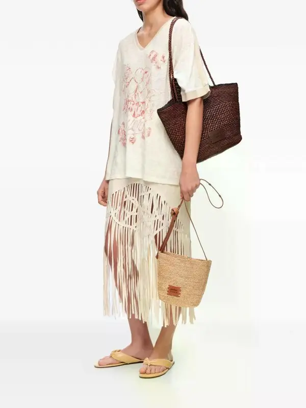 Bimba Y Lola Maxi Skirt With Fringe Detail