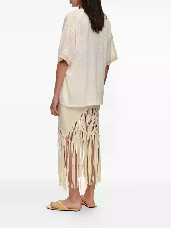 Bimba Y Lola Maxi Skirt With Fringe Detail