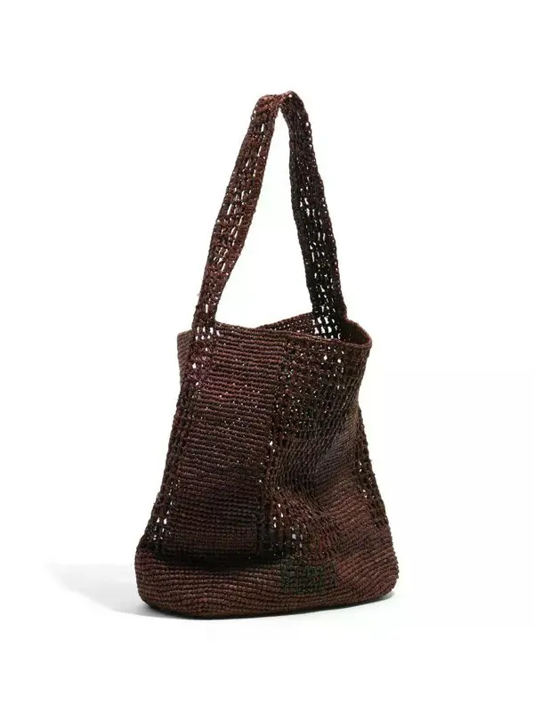 Bimba Y Lola Large Raffia Shoulder Bag - Brown