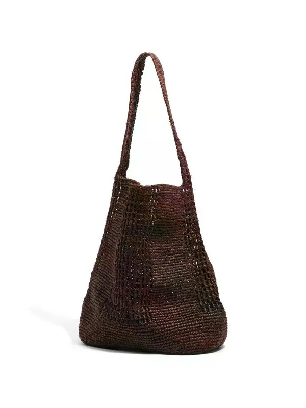 Bimba Y Lola Large Raffia Shoulder Bag - Brown