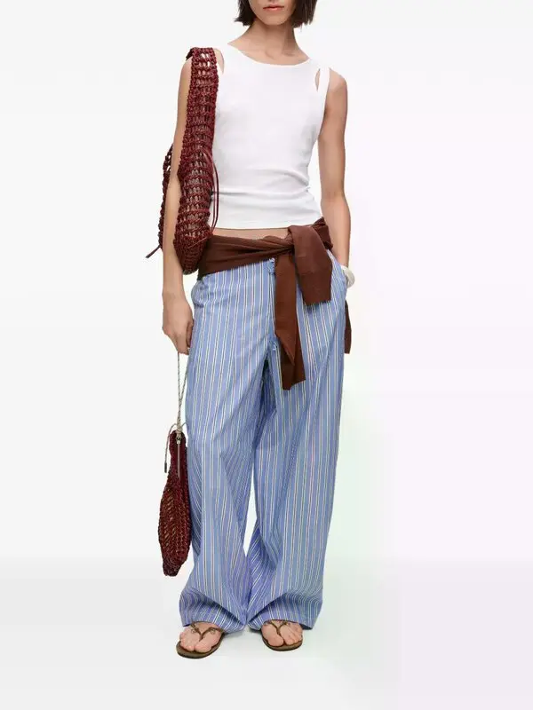 Bimba Y Lola Striped Cotton Drawstring Trousers