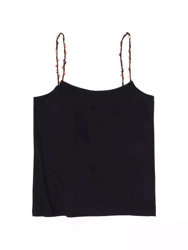 Bimba Y Lola Sleeveless Bead-embellished Top - Black