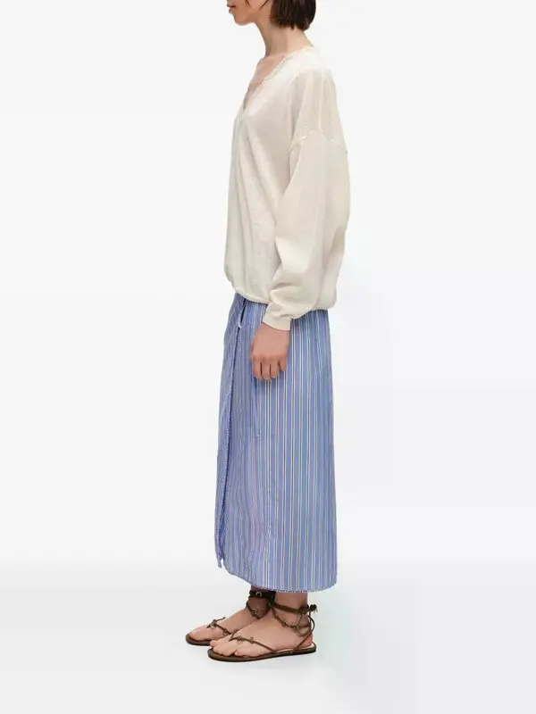 Bimba Y Lola Striped Straight Sarong Skirt - Blue