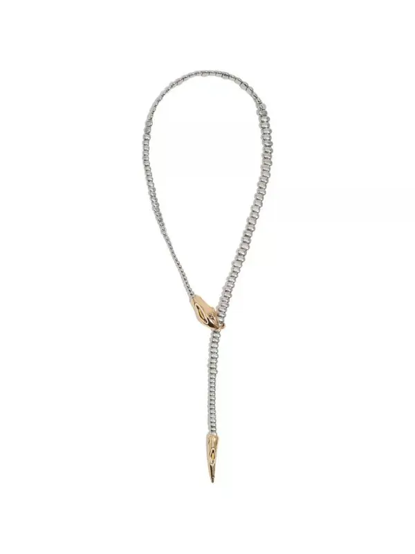 Bimba Y Lola Two Tone Snake Necklace - Silver