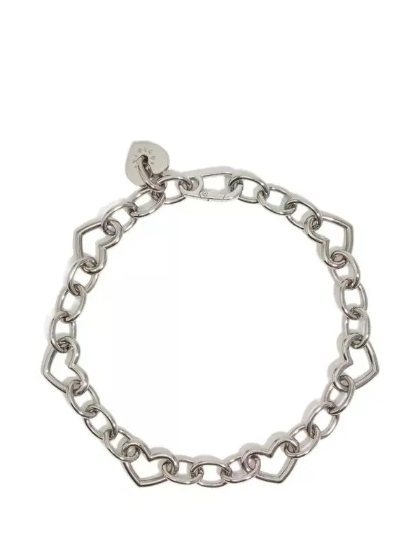 Bimba Y Lola Tone Heart Link Chain Necklace - Silver