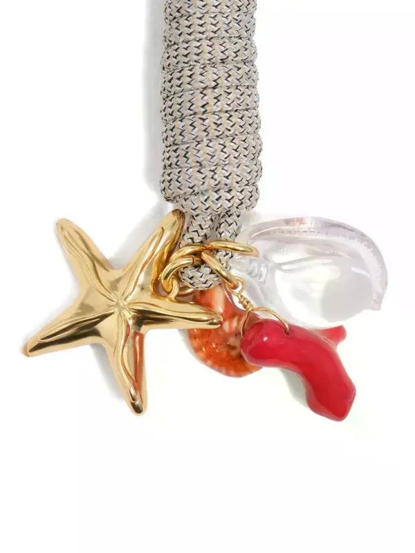 Bimba Y Lola Braided Keyring With Charms - Neutrals