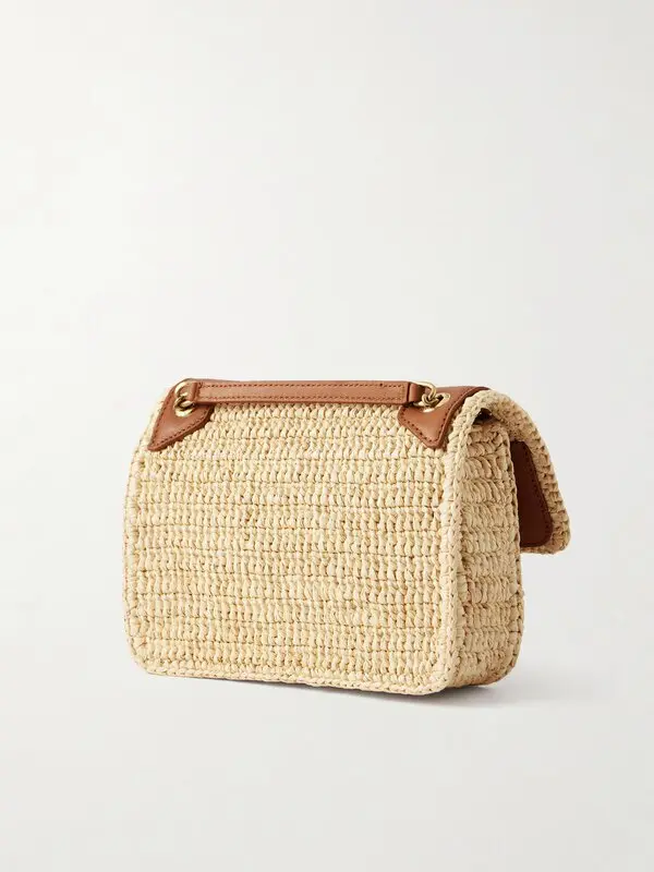 Saint Laurent Niki Mini Raffia Shoulder Bag - Neutrals