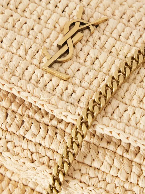 Saint Laurent Niki Mini Raffia Shoulder Bag - Neutrals