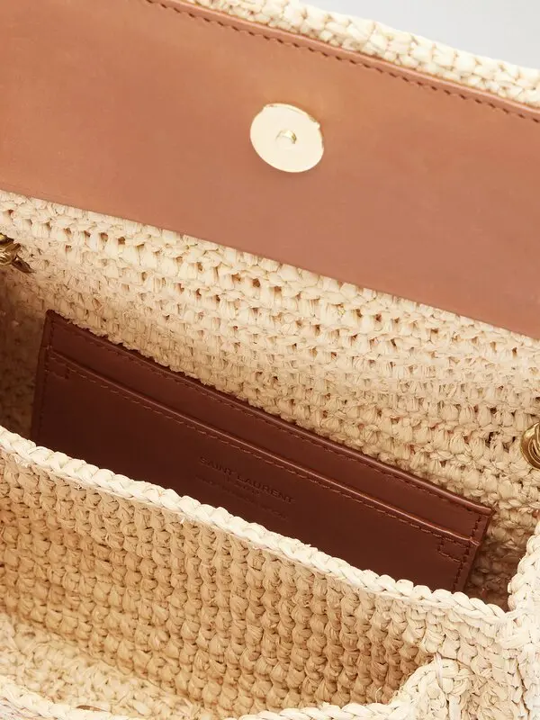 Saint Laurent Niki Mini Raffia Shoulder Bag - Neutrals