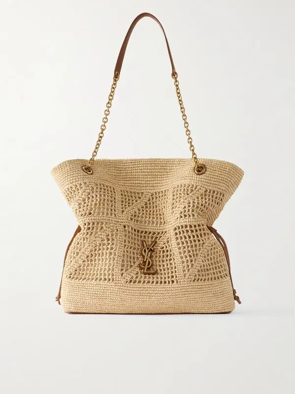 Saint Laurent Jamie Shopping Raffia Shoulder Bag - Neutrals