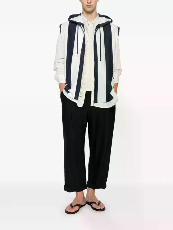 Jacquemus Striped Sleeveless Hooded Gilet - Blue