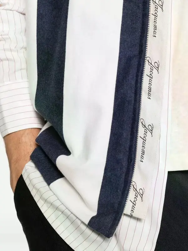 Jacquemus Striped Sleeveless Hooded Gilet - Blue