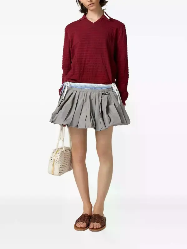 Miu Miu V-neck Cotton Sweater - Red