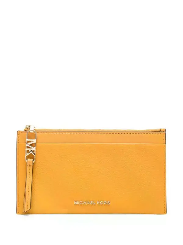 Michael Kors Logo-lettering Leather Card Case - Yellow