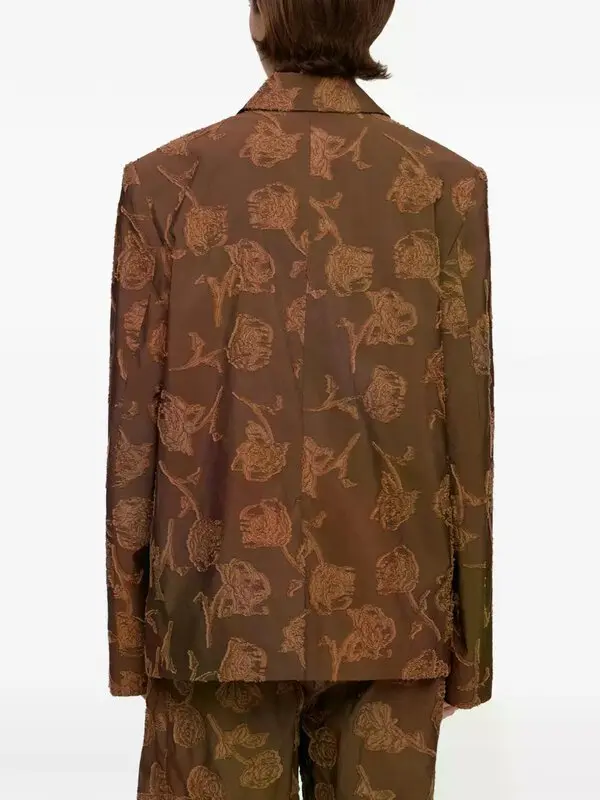 GANNI Floral-pattern Single-breasted Blazer