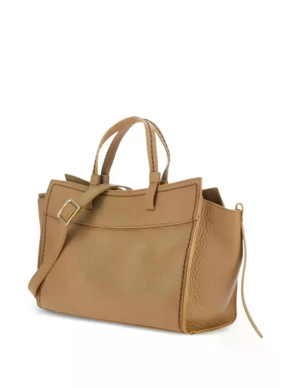 VISONA` Visona Vanity Grained-leather Tote Bag
