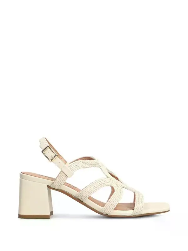 BIBI LOU Melly Open-toe Block Heel Sandals With Woven Detailing - Neutrals