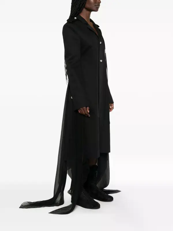 ANN DEMEULEMEESTER Sheer-panelled Epaulette Coat