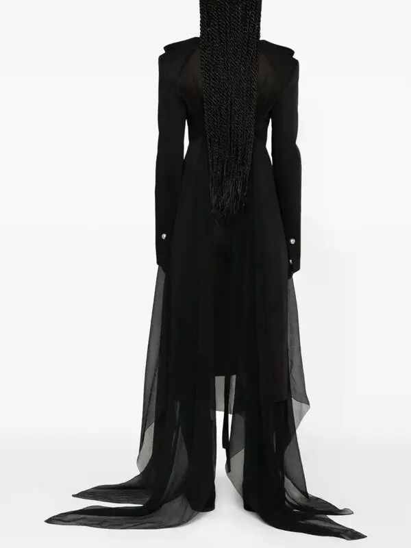 ANN DEMEULEMEESTER Sheer-panelled Epaulette Coat