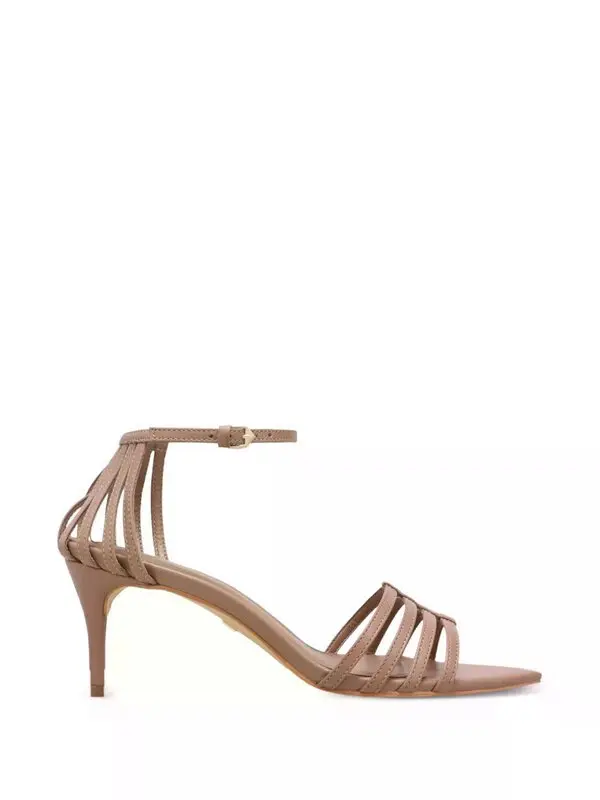 ANDREA CARRANO Strappy Pointed Toe Stiletto Sandals - Neutrals