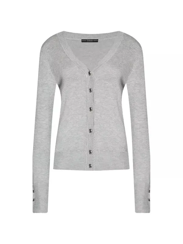 Guess Knitted V-neck Cardigan - Grey