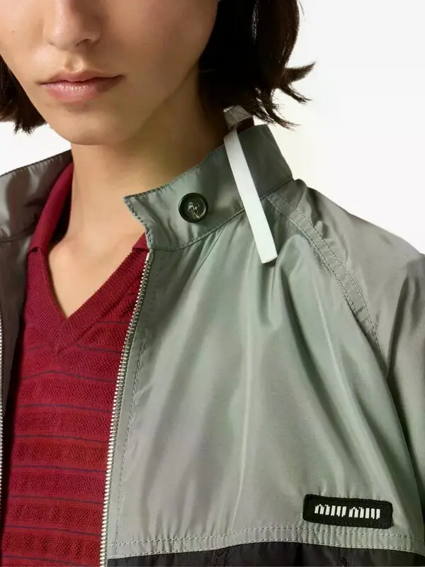 Miu Miu Technical Silk Blouson Jacket - Grey