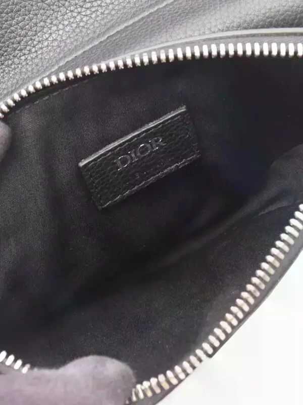 Dior Leather Saddle Bag Shoulder Bag - Black