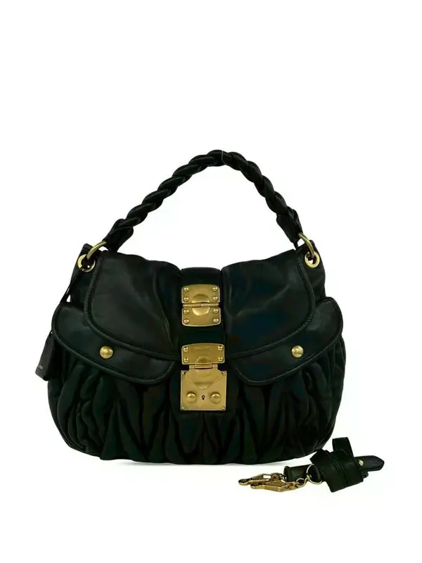 Miu Miu Matelassé Nappa Coffer Satchel - Black