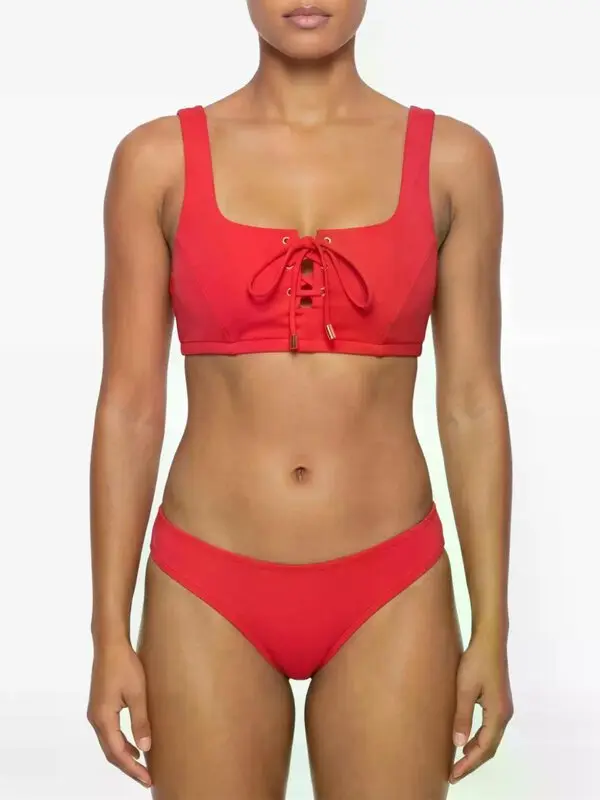 Moschino Square Neck Lace-up Bikini Top