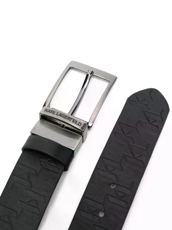 Karl Lagerfeld Logo-debossed Leather Belt