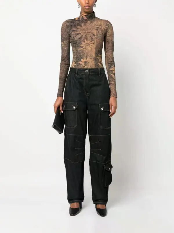 MAISON MARGIELA High Neck Long Sleeve Bodysuit