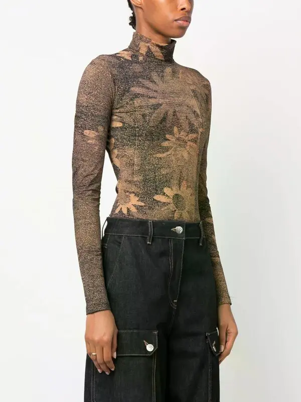 MAISON MARGIELA High Neck Long Sleeve Bodysuit