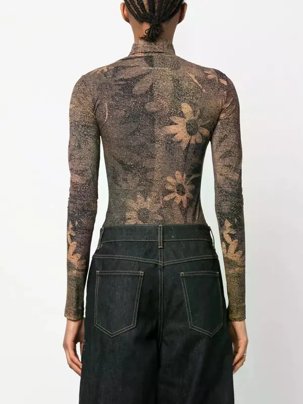 MAISON MARGIELA High Neck Long Sleeve Bodysuit