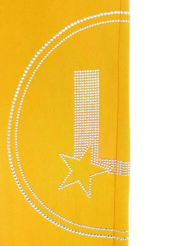 LOURDES Rhinestone Embellished Track Pants - Yellow