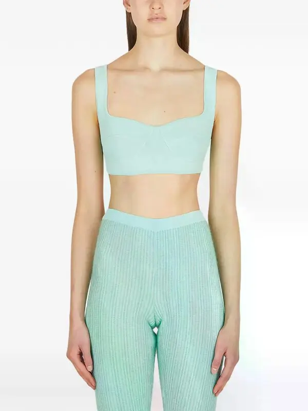 MARCO RAMBALDI Sweetheart Neck Cropped Top - Blue