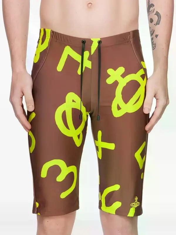 VIVIENNE WESTWOOD Printed Swim Shorts - Brown