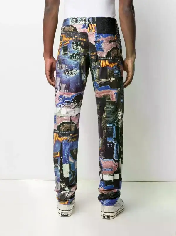 DIESEL® D-kras Graphic Print Jeans - Blue