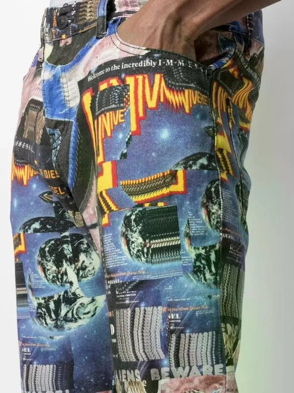 DIESEL® D-kras Graphic Print Jeans - Blue