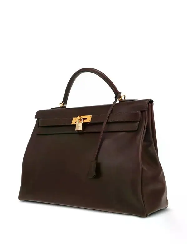Hermès Kelly Box Leather Handbag - Brown